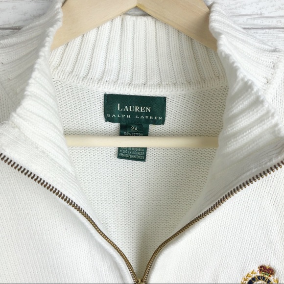 Lauren Ralph Lauren | Sweaters | Lauren Ralph Lauren 0 Cotton White Sweater | Poshmark